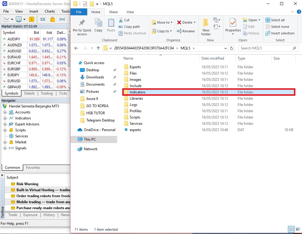 Inilah Cara Upload Indikator di Metatrader 5 | HSB Investasi